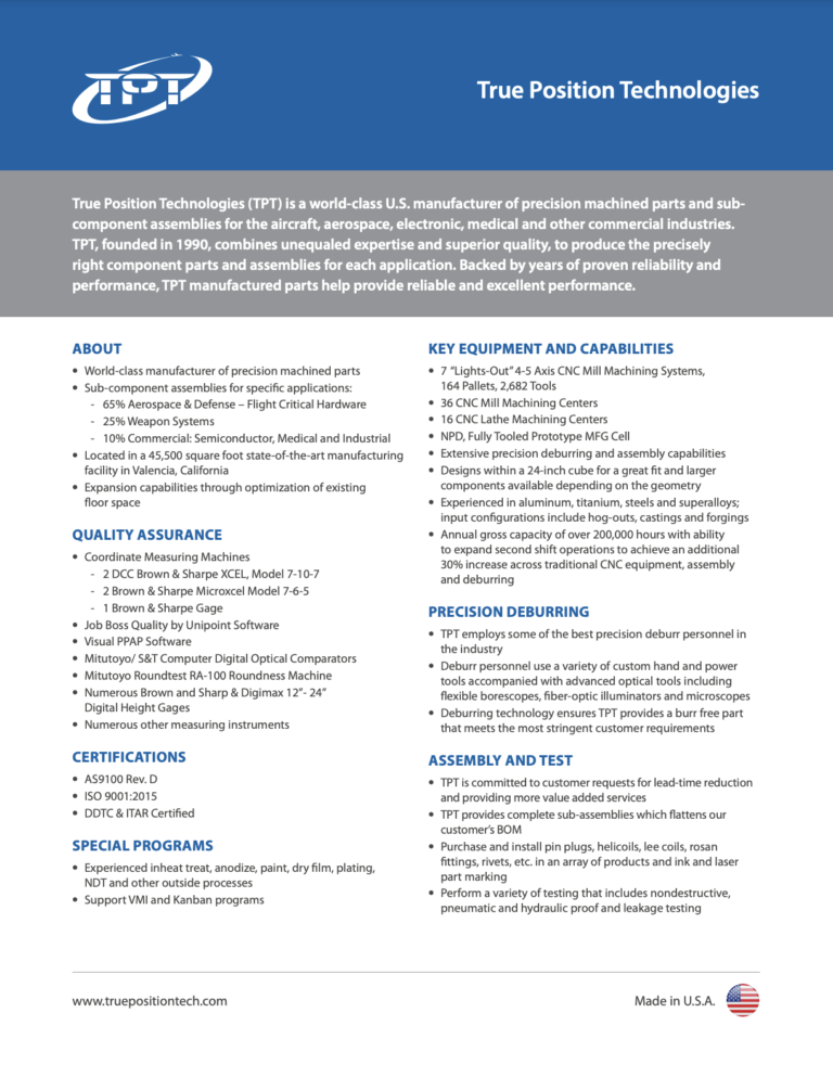 Product Information - True Position Technologies